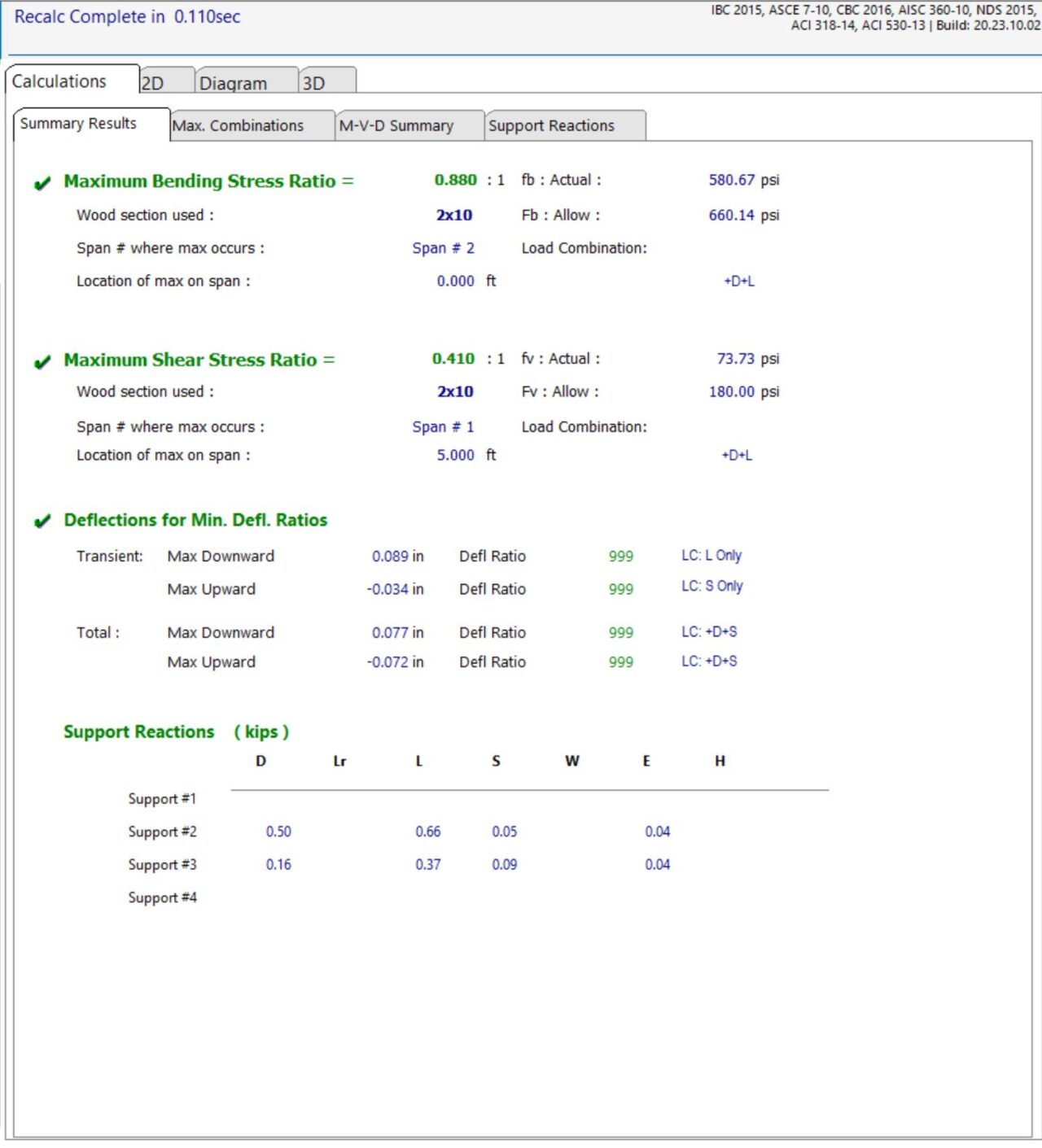 Multiple Simple Beam Analysis & Design - ENERCALC