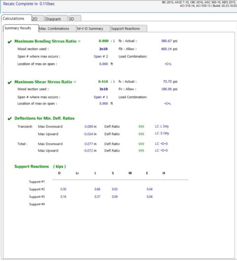 Multiple Simple Beam Analysis & Design - ENERCALC