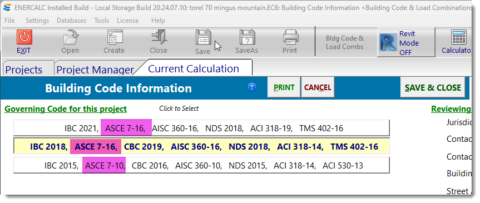 Governing Codes and Design Standards - ENERCALC